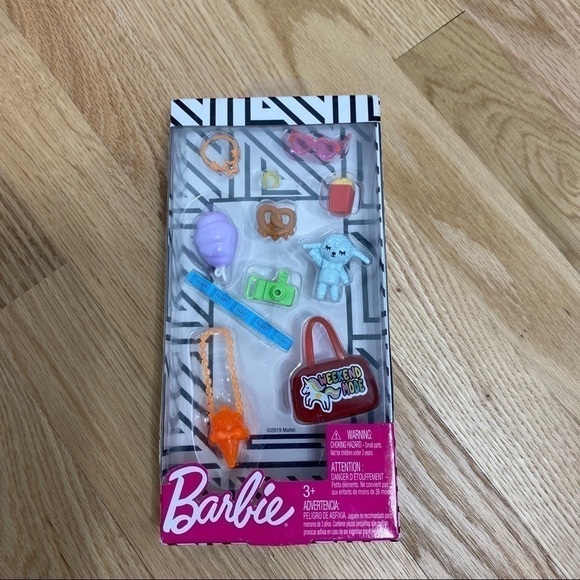 Mattel | Toys | Barbie Accessory Set Glasses Popcorn Soft Pretzel ...
